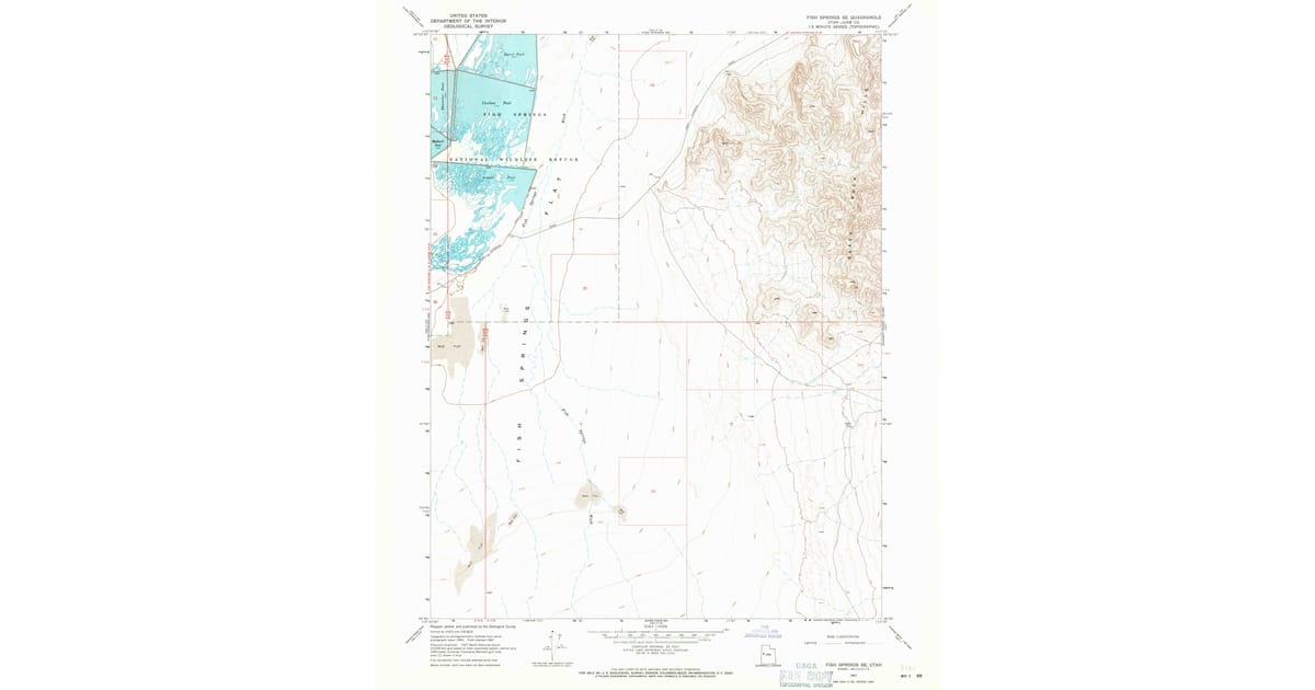 1967 Map of Fish Springs SE, Juab County, UT — High-Res | Pastmaps