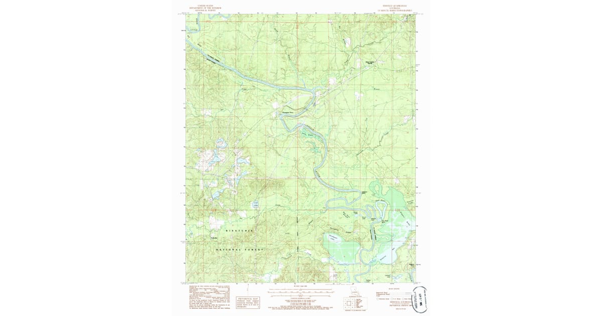 1985 Map of Fishville, Grant Parish, LA — High-Res | Pastmaps