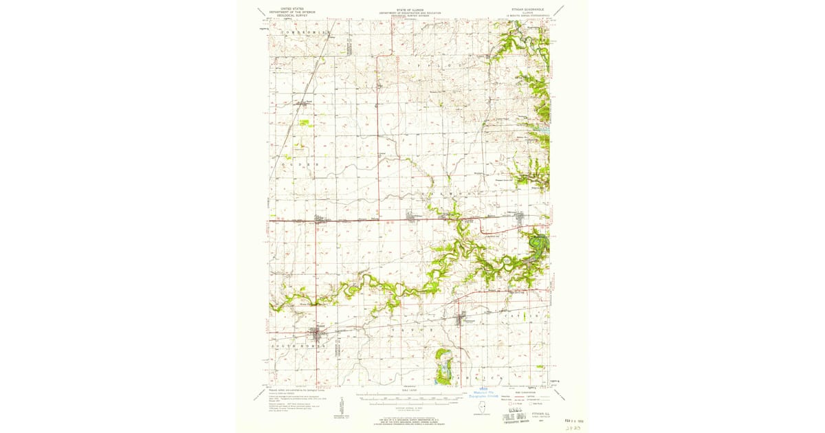 1957 Map of Fithian, IL — High-Res | Pastmaps
