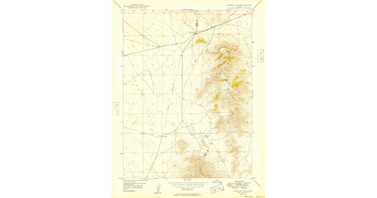 1949 Map of Fivemile Pass, Tooele County, UT — High-Res | Pastmaps