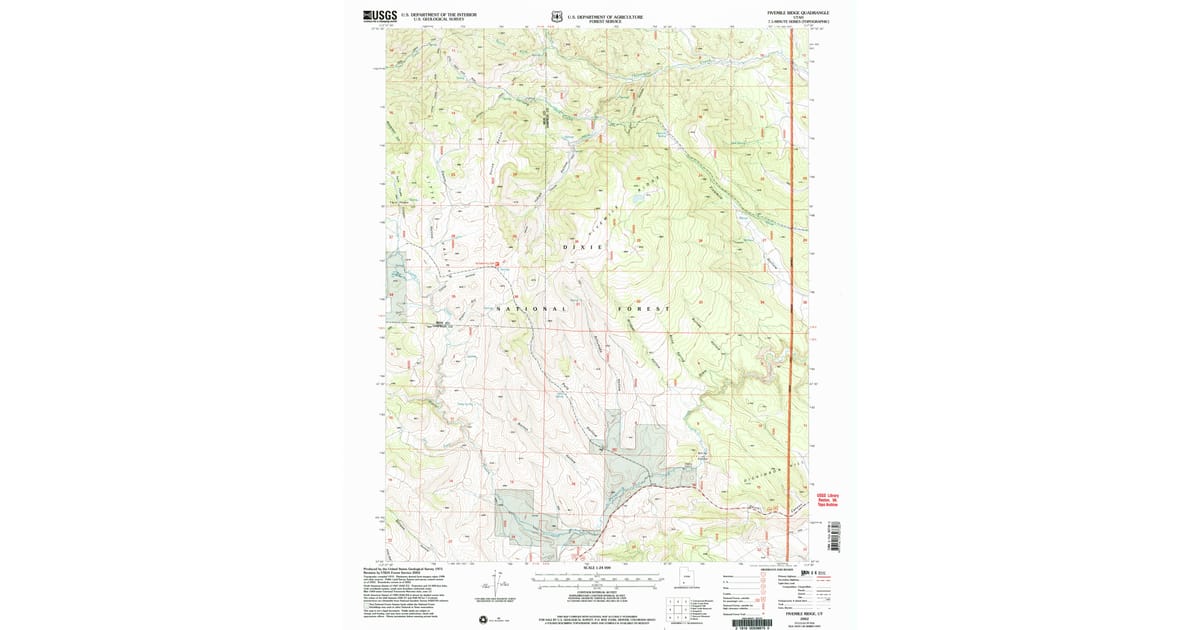 2002 Map of Fivemile Ridge, Garfield County, UT — High-Res | Pastmaps