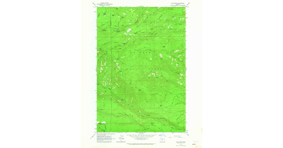 1962 Map of Flag Point, Wasco County, OR — High-Res | Pastmaps