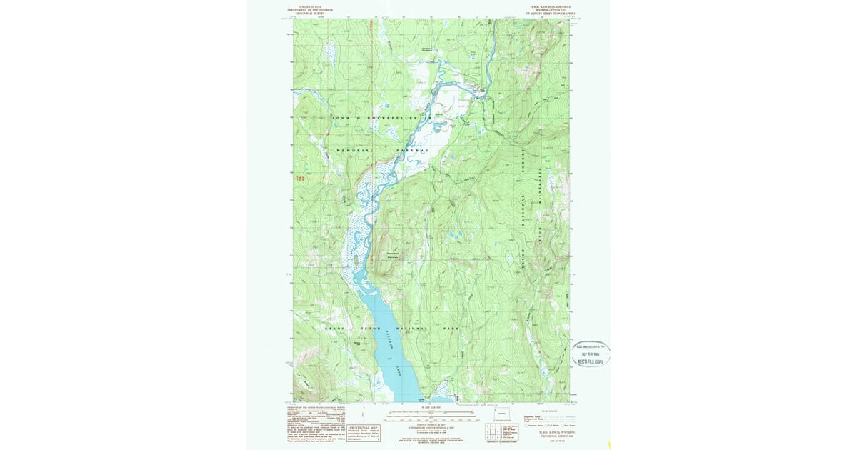 1989 Map of Flagg Ranch, Teton County, WY — High-Res | Pastmaps