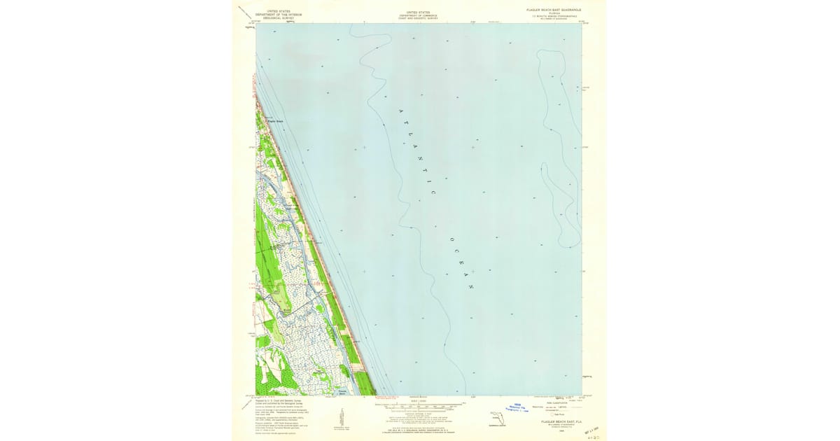 1956 Map of Flagler Beach East, Volusia County, FL — High-Res | Pastmaps