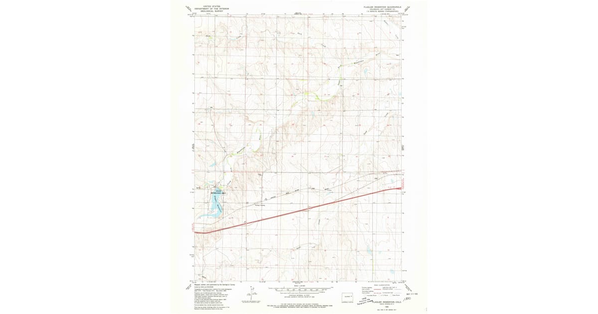 1980 Map of Flagler Reservoir, Kit Carson County, CO — High-Res | Pastmaps