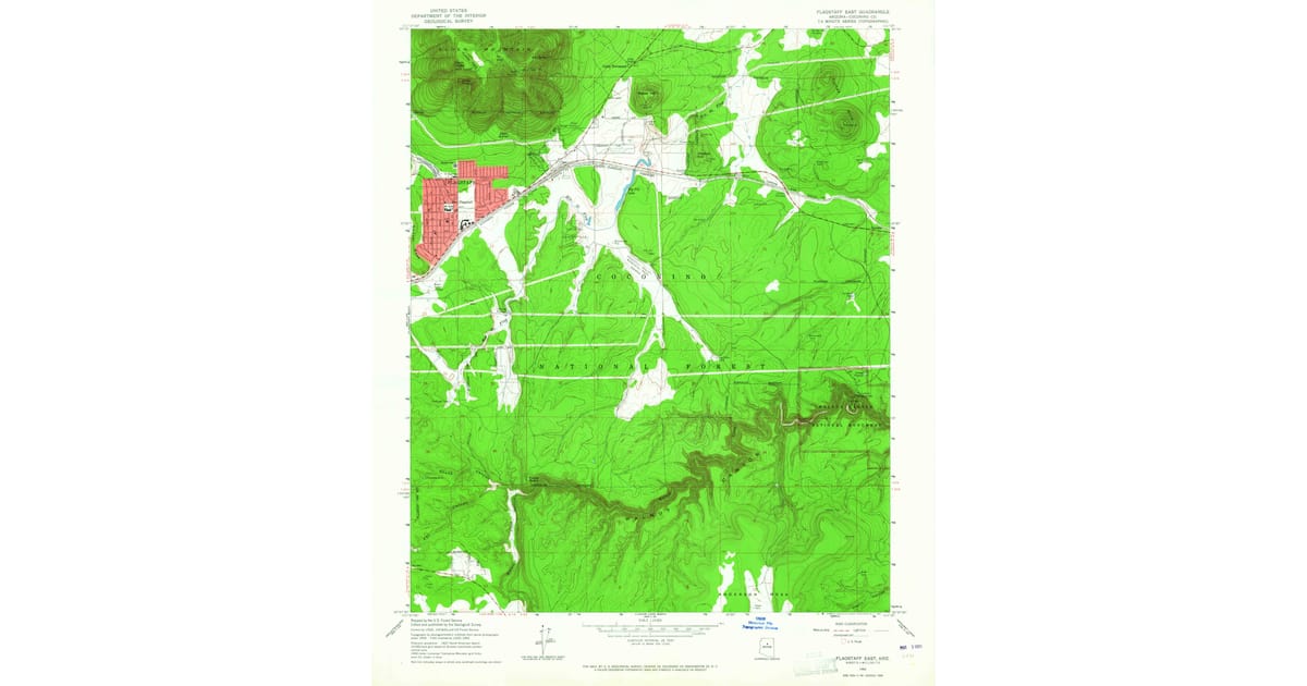 1962 Map of Flagstaff East, Coconino County, AZ — High-Res | Pastmaps