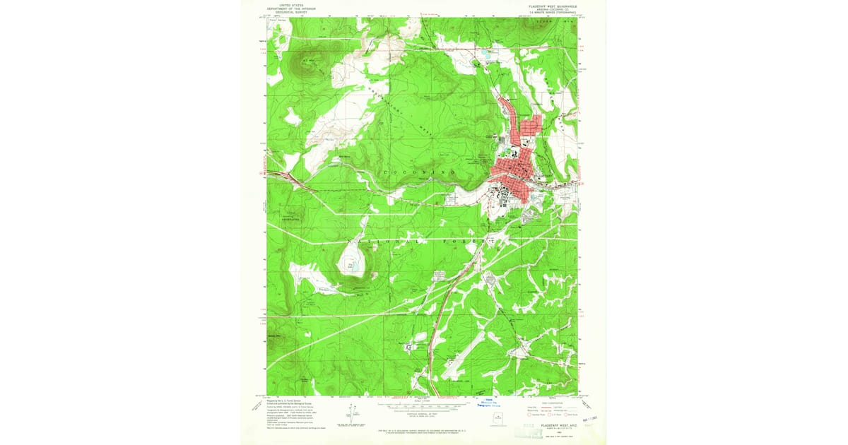 1962 Map of Flagstaff West, Coconino County, AZ — High-Res | Pastmaps