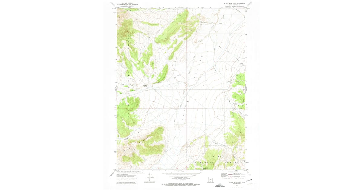 1971 Map of Flake Mtn East, Garfield County, UT — High-Res | Pastmaps