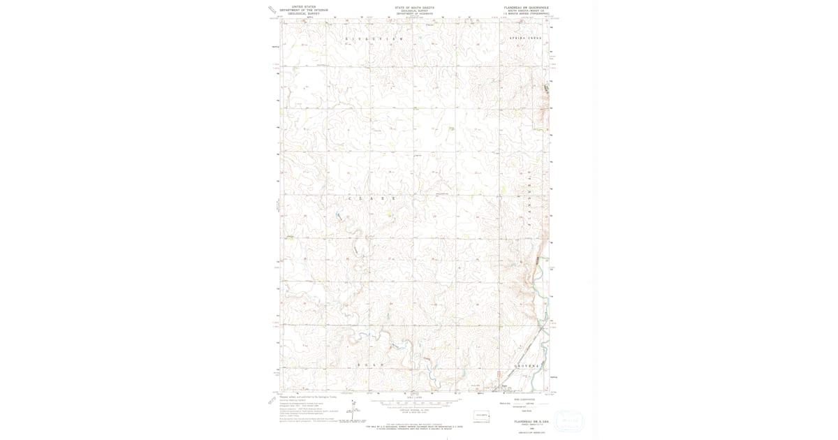 1964 Map of Flandreau SW, Moody County, SD — High-Res | Pastmaps
