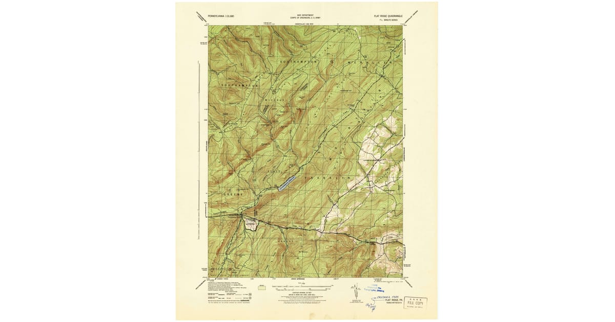 1944 Map of Flat Ridge, Adams County, PA — High-Res | Pastmaps