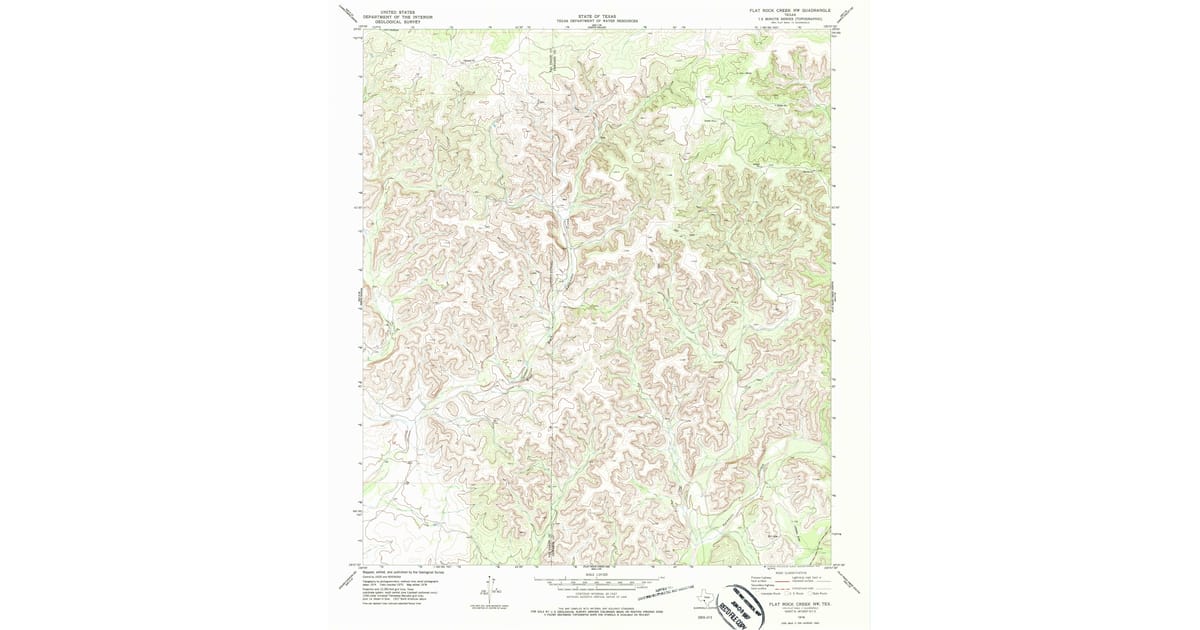 1978 Map of Flat Rock Creek NW, Edwards County, TX — High-Res | Pastmaps