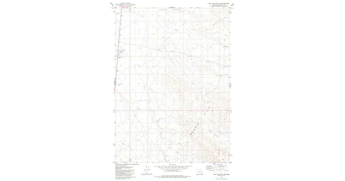 1979 Map of Flat Top Mtn SE, Malheur County, OR — High-Res | Pastmaps