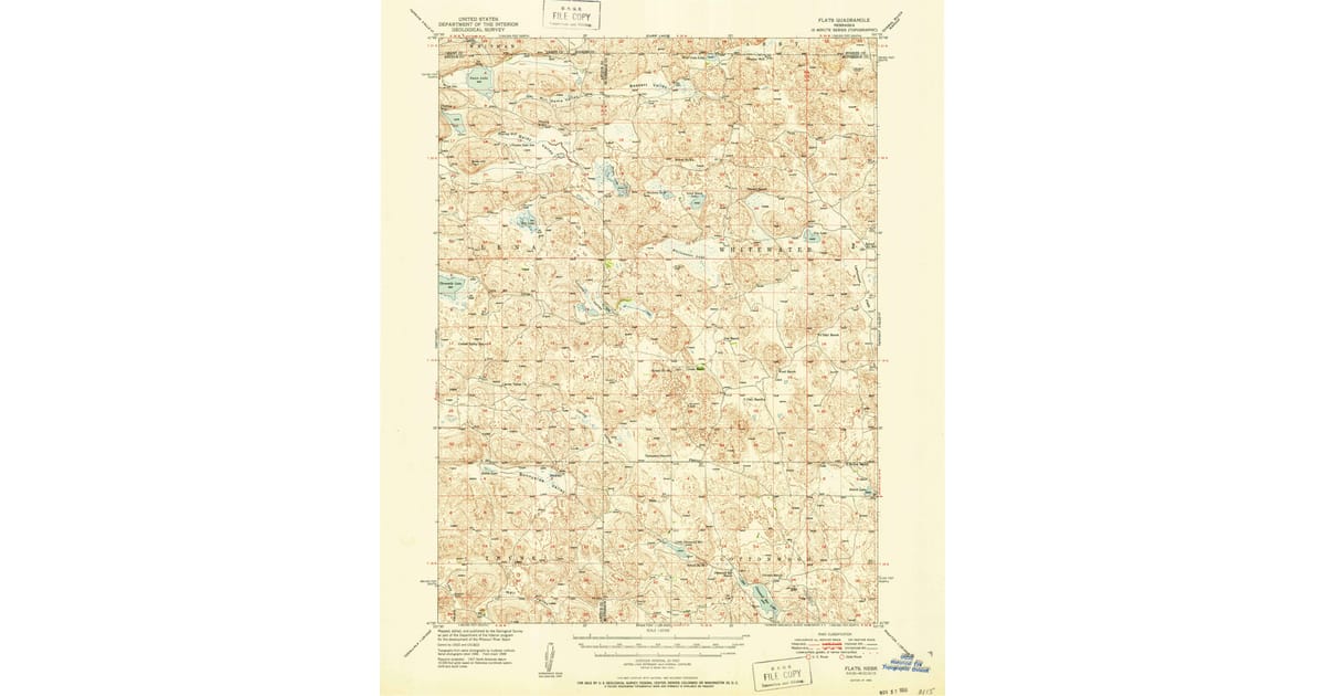 1950 Map of Flats, McPherson County, NE — High-Res | Pastmaps