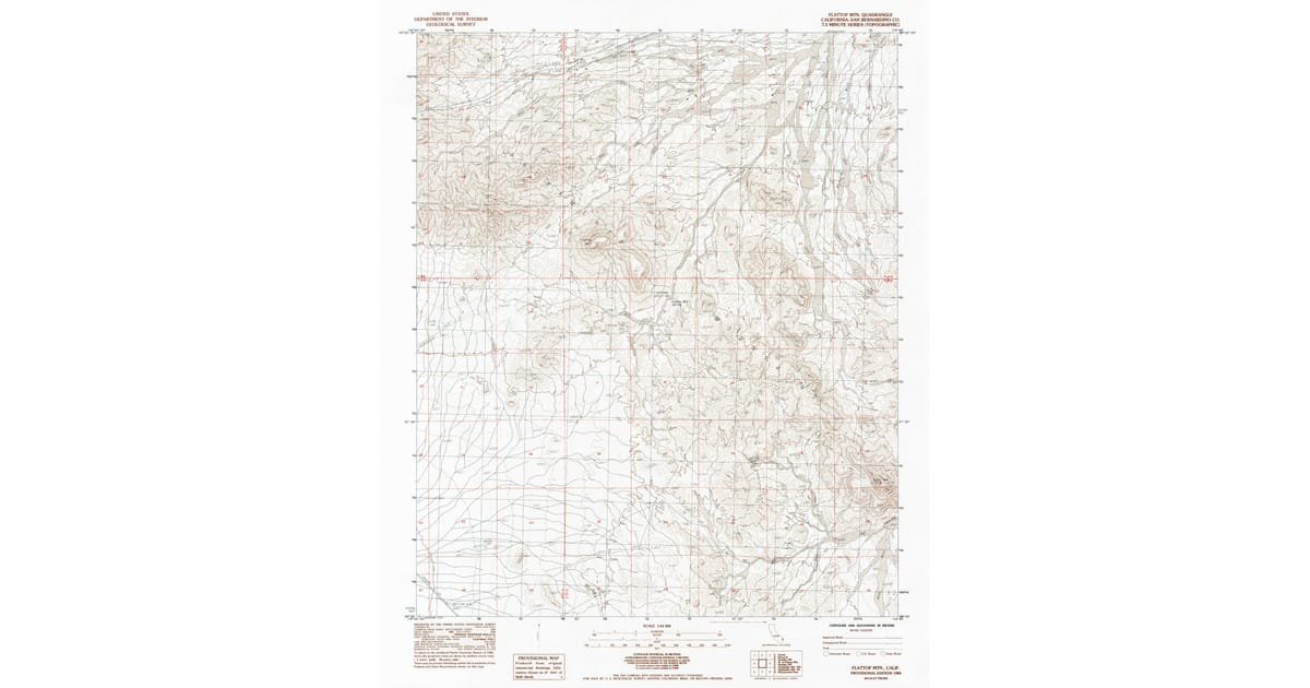 1984 Map of Flattop Mtn, San Bernardino County, CA — High-Res | Pastmaps