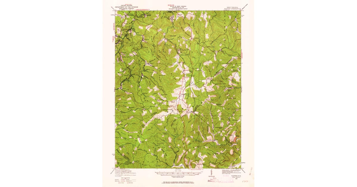 1929 Map of Flattop, Raleigh County, WV — High-Res | Pastmaps