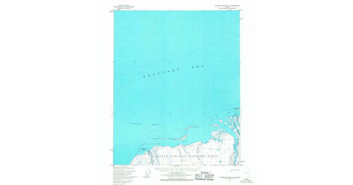 1955 Map of Flaxman Island A-1, North Slope Borough, AK — High-Res ...