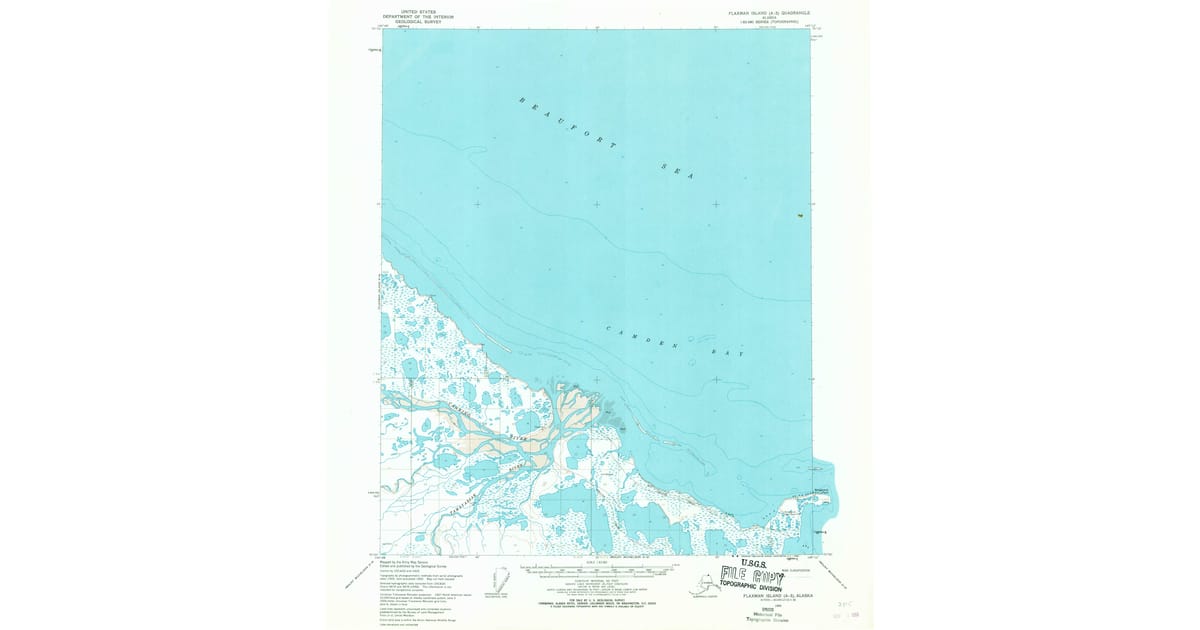 1955 Map of Flaxman Island A-3, North Slope Borough, AK — High-Res ...