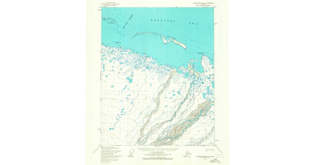 1955 Map of Flaxman Island A-4, North Slope Borough, AK — High-Res ...