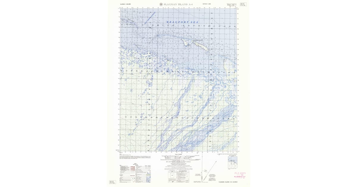 1962 Map of Flaxman Island A-4, North Slope Borough, AK — High-Res ...