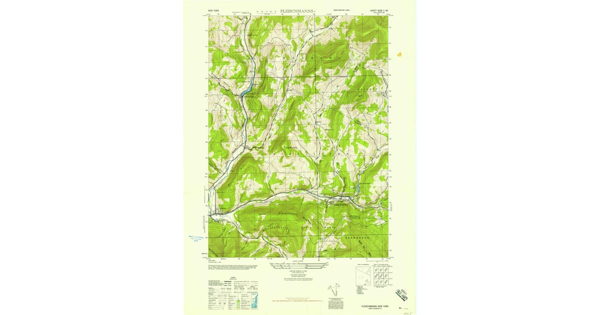 1945 Map of Fleischmanns, NY — High-Res | Pastmaps