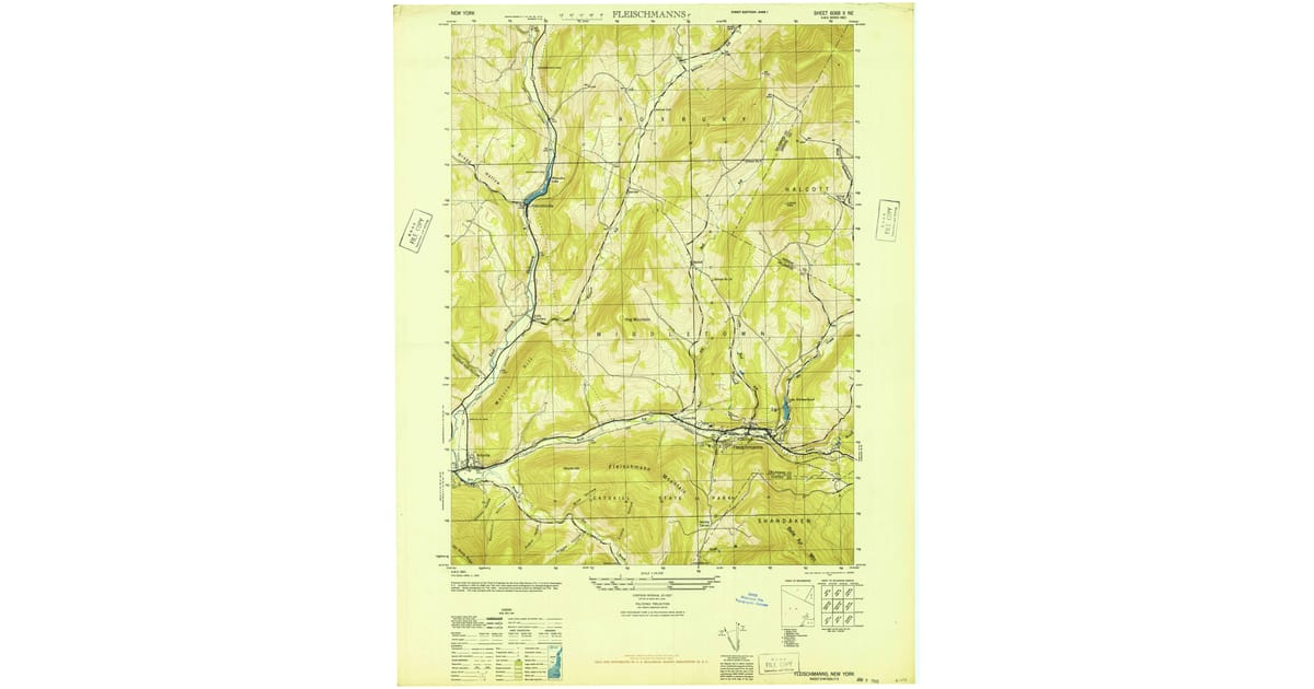 1946 Map of Fleischmanns, NY — High-Res | Pastmaps