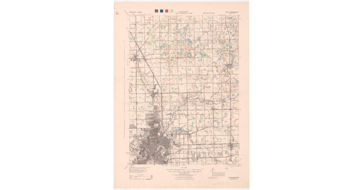 1943 Map of Flint, MI — High-Res | Pastmaps