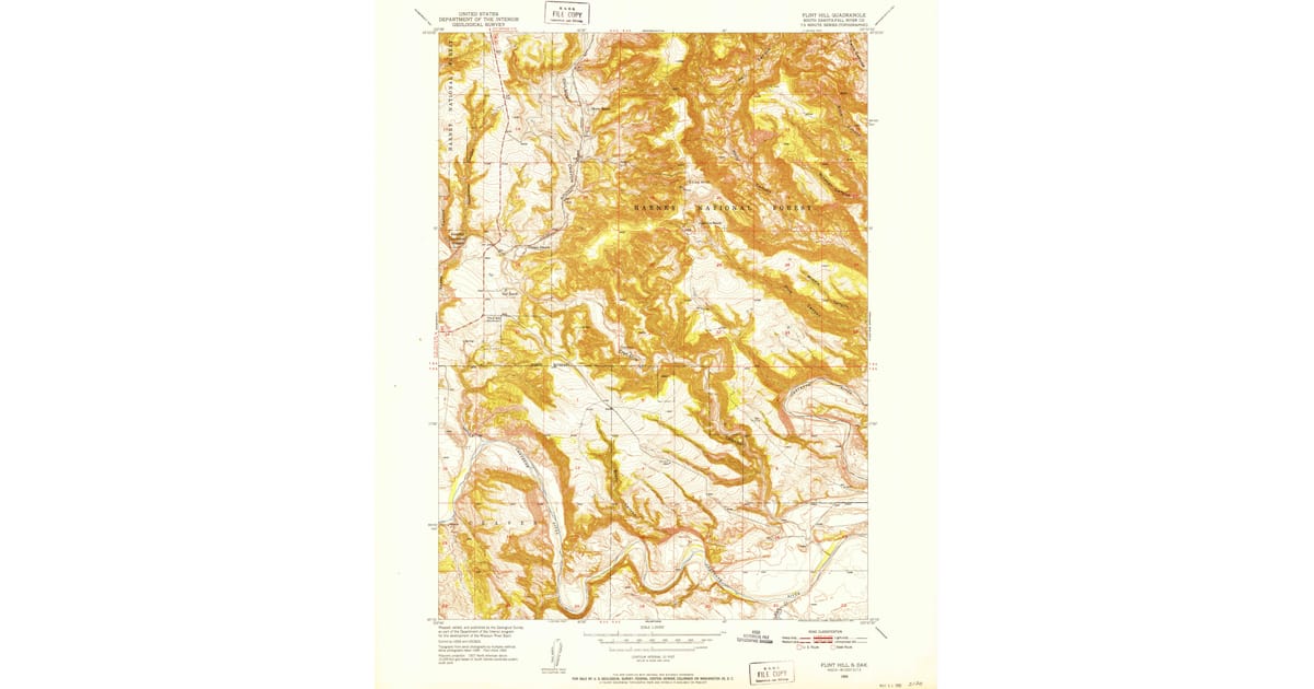 1950 Map of Flint Hill, Fall River County, SD — High-Res | Pastmaps