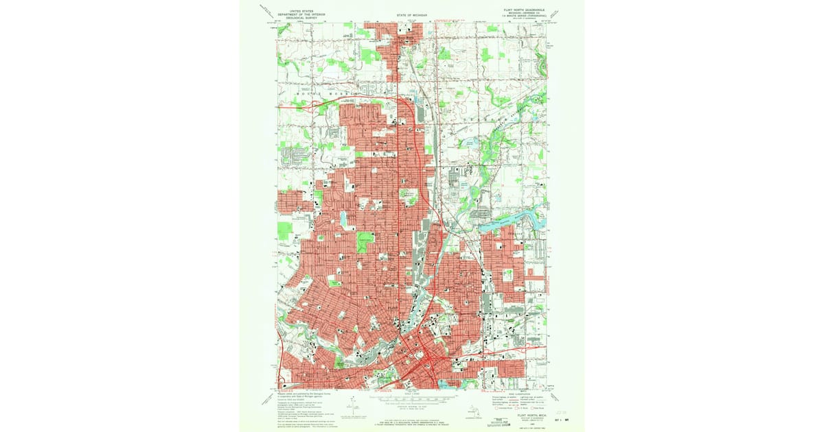 1969 Map of Flint North, Genesee County, MI — High-Res | Pastmaps