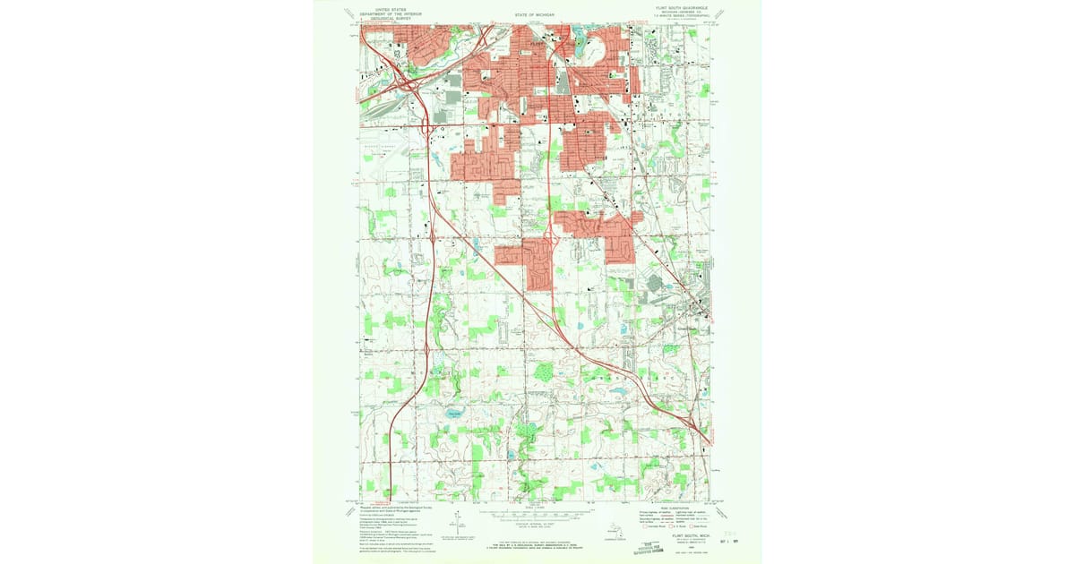 1969 Map of Flint South, Genesee County, MI — High-Res | Pastmaps