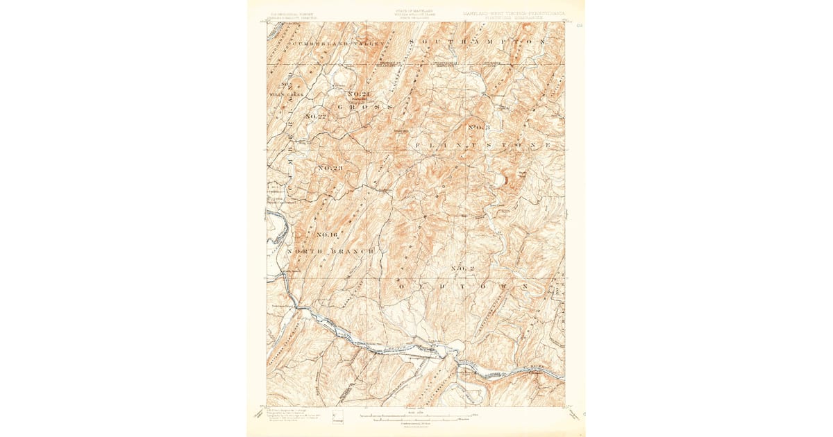 Old Maps of Flintstone, MD for Academic Research | Pastmaps