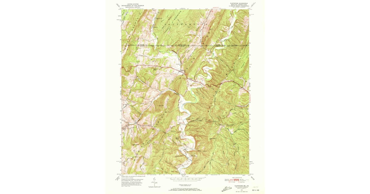 1950 Map of Flintstone, MD — High-Res | Pastmaps