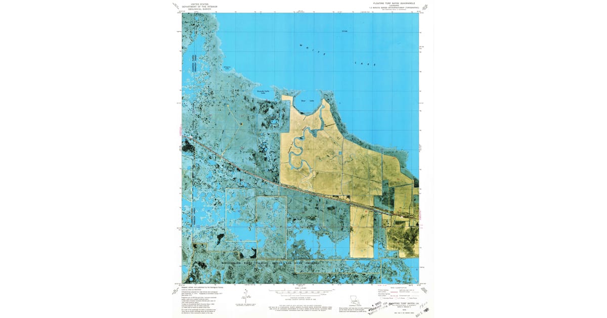 1979 Map of Floating Turf Bayou, Vermilion Parish, LA — High-Res | Pastmaps