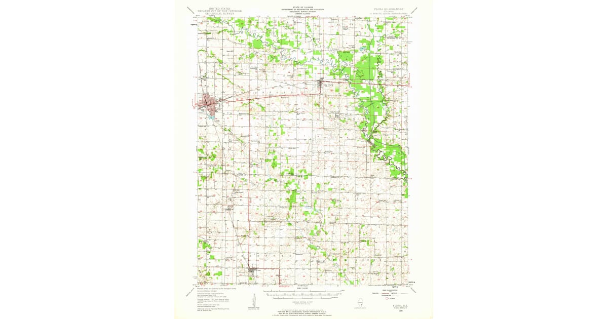 1948 Map of Flora, IL — High-Res | Pastmaps