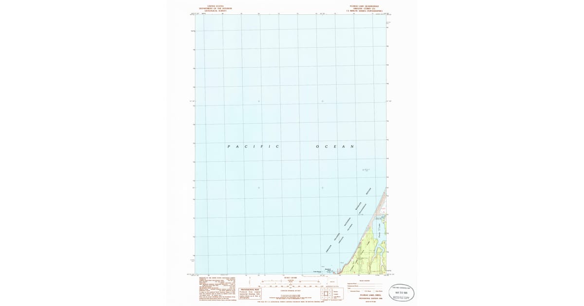 1986 Map of Floras Lake, Curry County, OR — High-Res | Pastmaps
