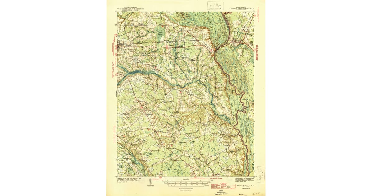 1945 Map of Florence East, Florence County, SC — High-Res | Pastmaps