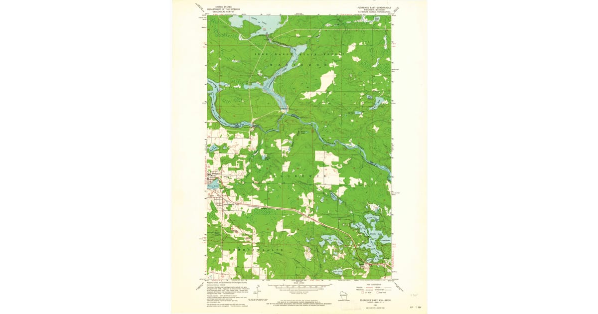 1962 Map of Florence East, Florence County, WI — High-Res | Pastmaps