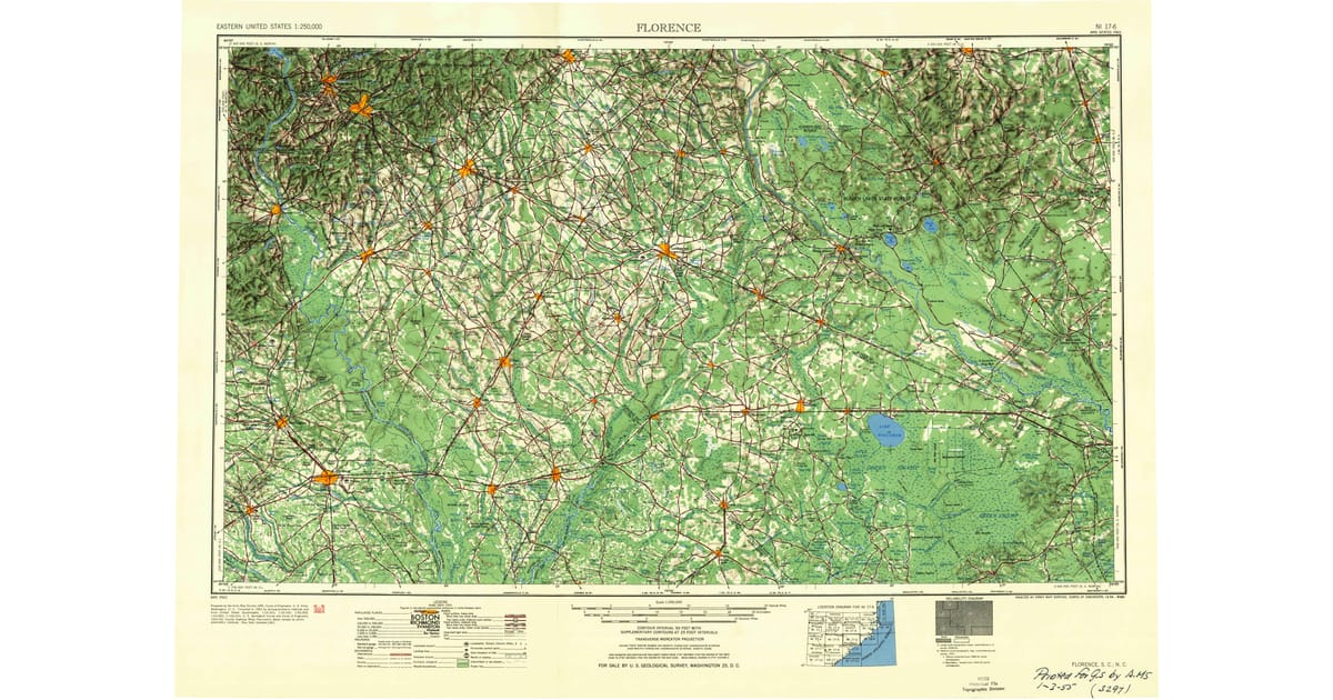 1954 Map of Florence, SC — High-Res | Pastmaps