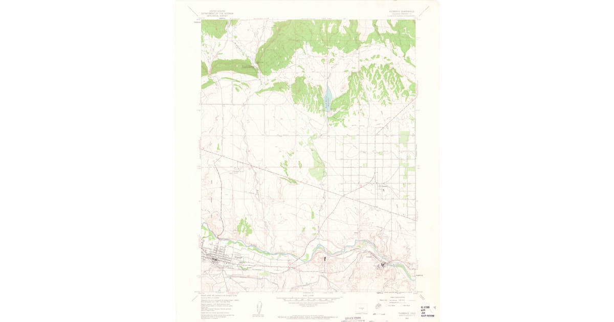 1959 Map of Florence, CO — High-Res, 1963 Print #2 | Pastmaps