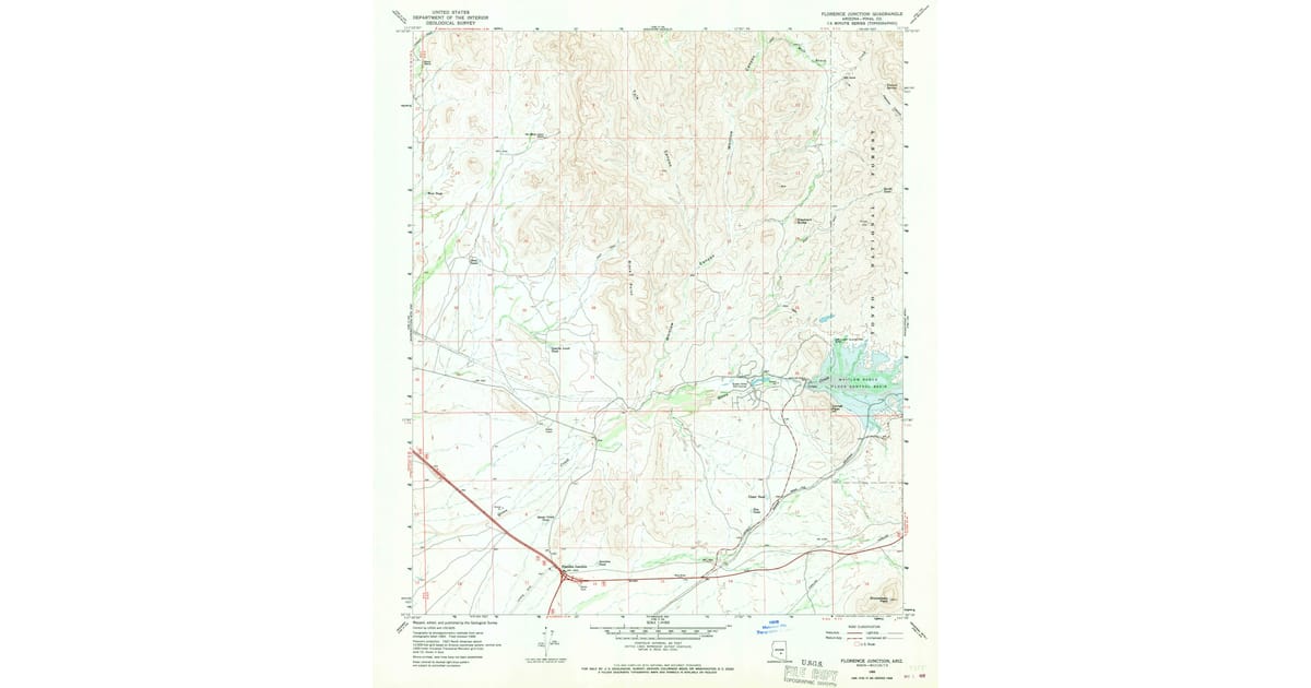 1966 Map of Florence Junction, Pinal County, AZ — High-Res | Pastmaps