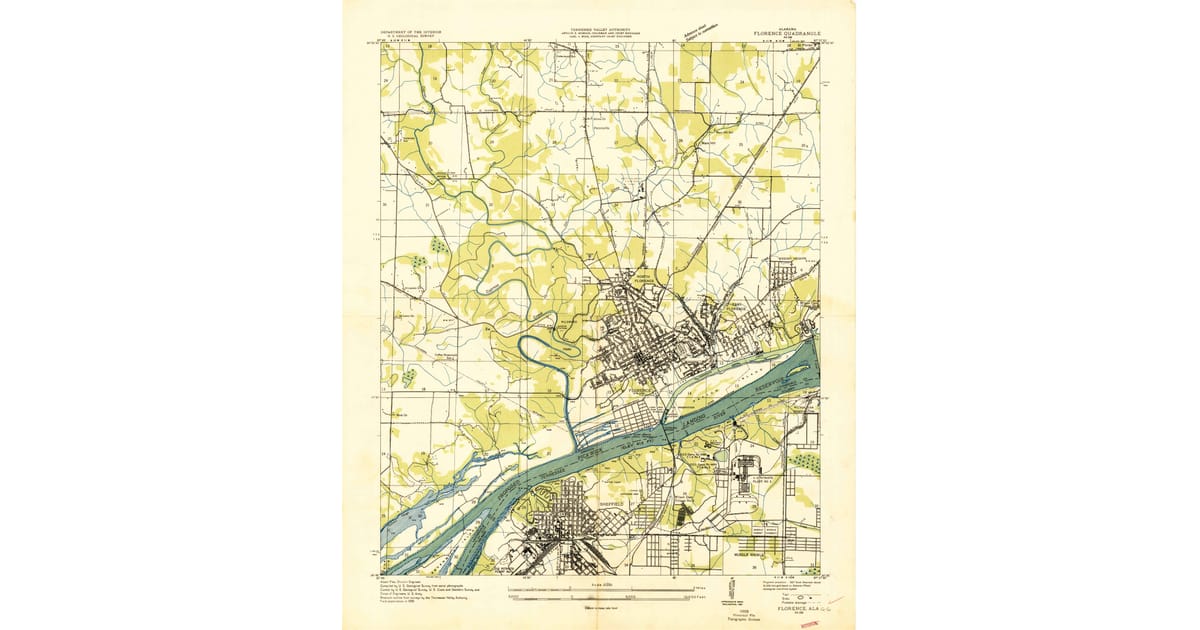1936 Map of Florence, AL — High-Res | Pastmaps