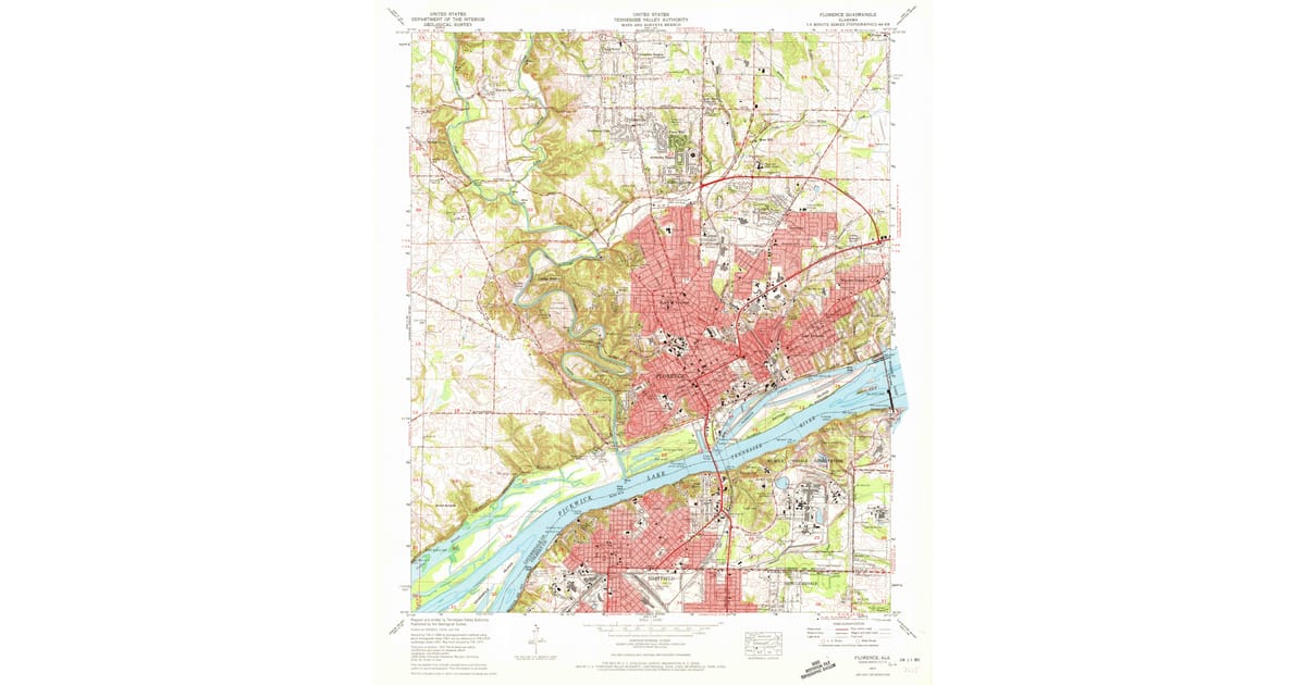 1970s Maps of Muscle Shoals, AL | Pastmaps