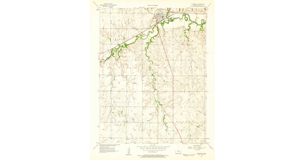 1957 Map of Florence, KS — High-Res | Pastmaps