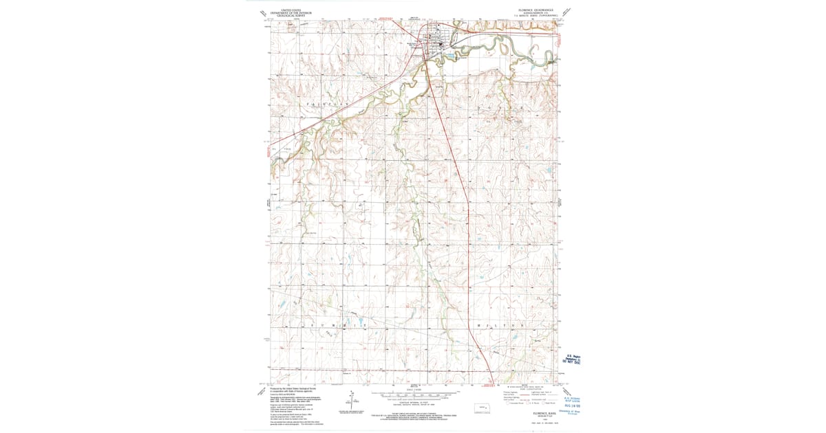 1989 Map of Florence, KS — High-Res | Pastmaps