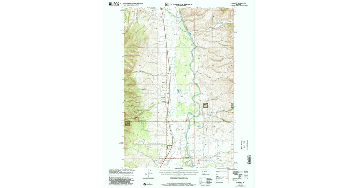 1998 Map of Florence, MT — High-Res | Pastmaps
