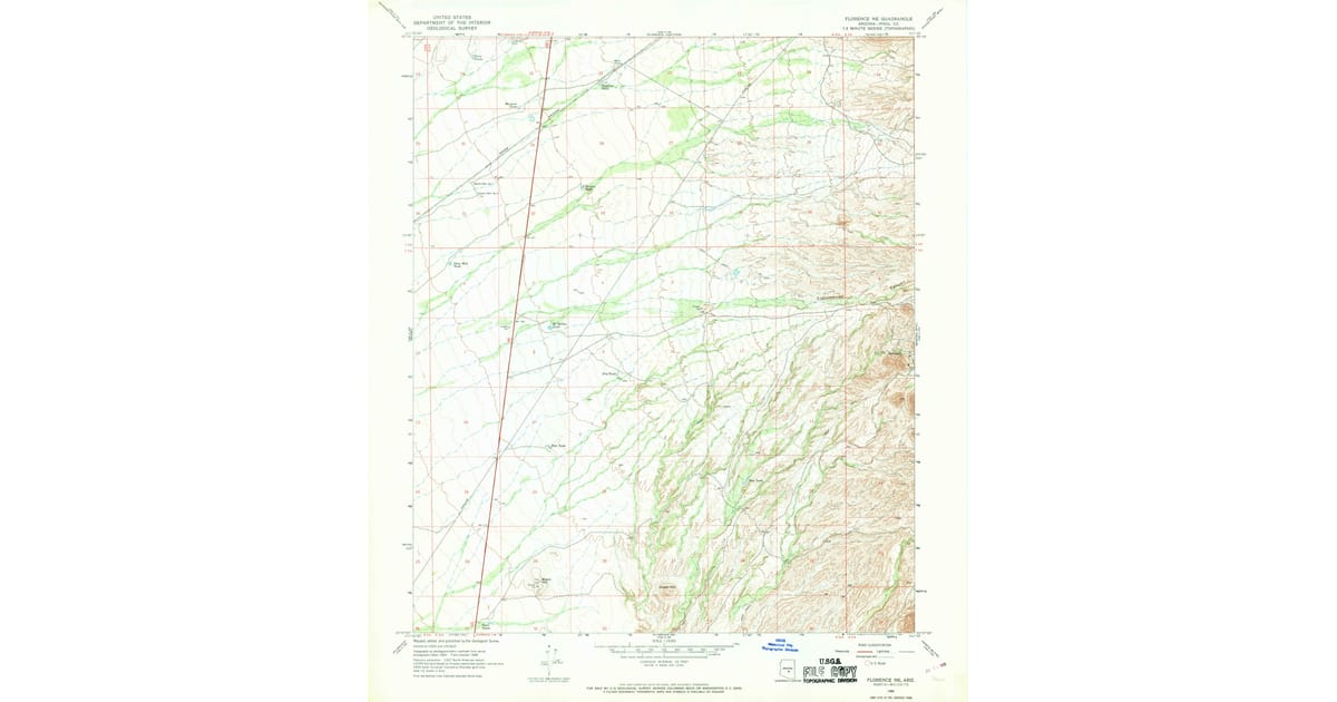 1966 Map of Florence NE, Pinal County, AZ — High-Res | Pastmaps