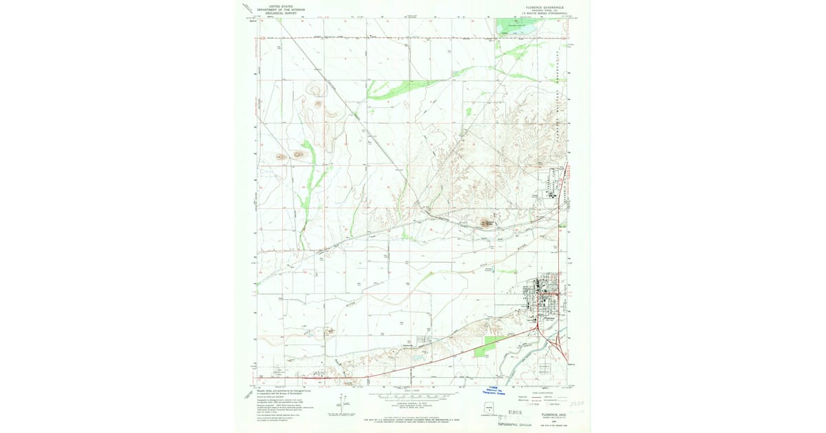 1965 Map of Florence, AZ — High-Res | Pastmaps