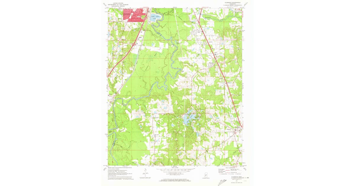1971 Map of Florence, MS — High-Res | Pastmaps