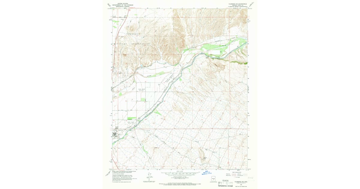 1965 Map of Florence SE, Pinal County, AZ — High-Res | Pastmaps