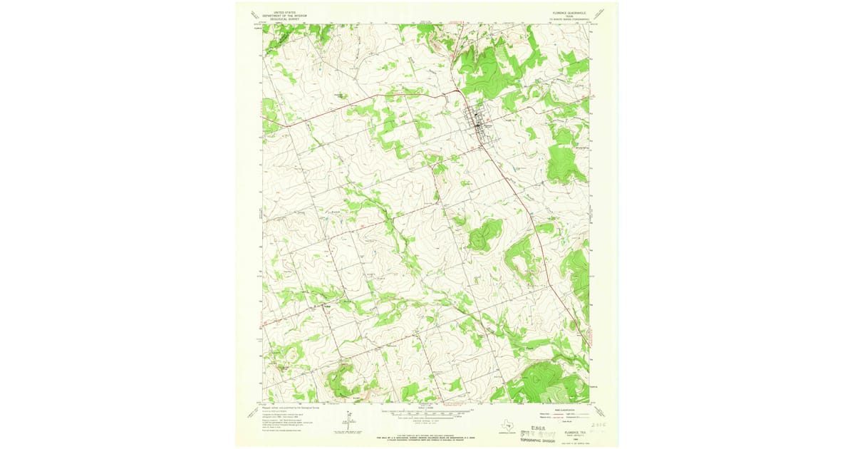 1964 Map of Florence, TX — High-Res | Pastmaps