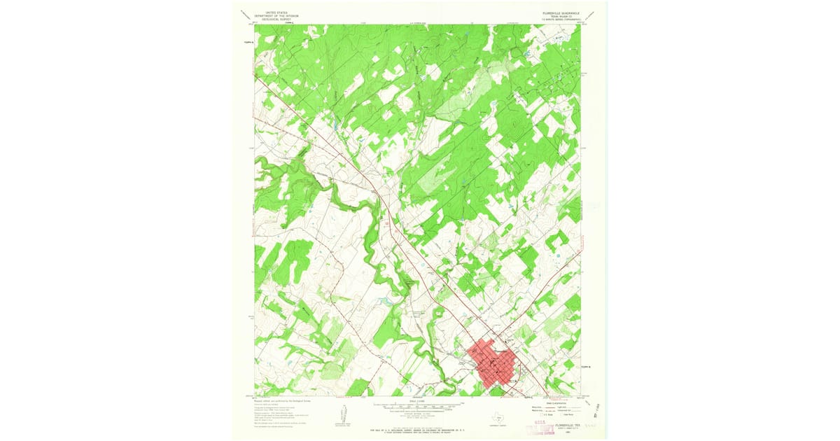1961 Map of Floresville, TX — High-Res | Pastmaps